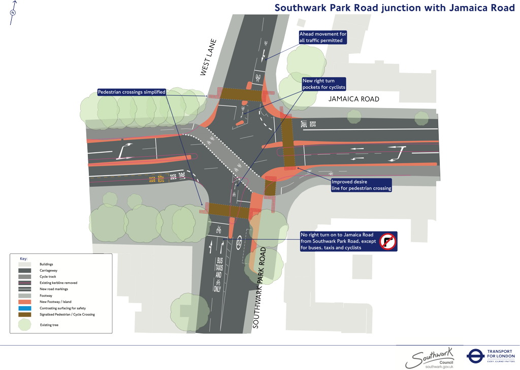 New plans for Southwark Park Road junction with Jamaica Road « SE16.com